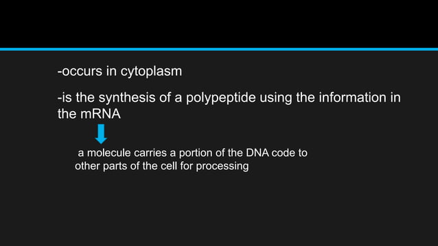 Dna translation and transcription | PPTX | Chemistry | Science