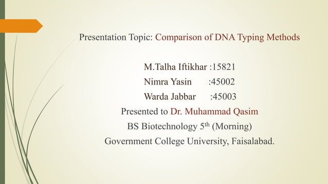 Dna typing methods | PPT