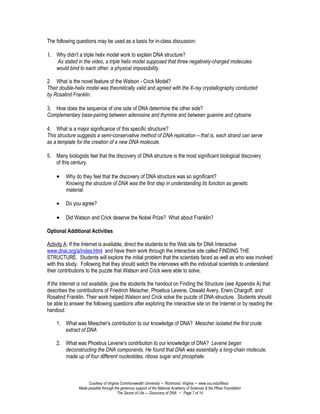 Dna vid lesson plan | DOC