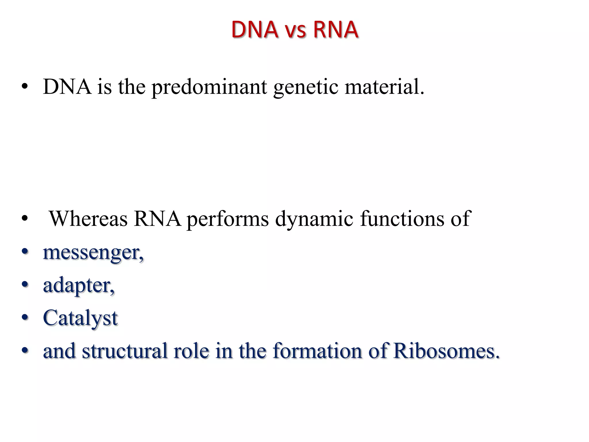 DNA verses RNA | PPTX
