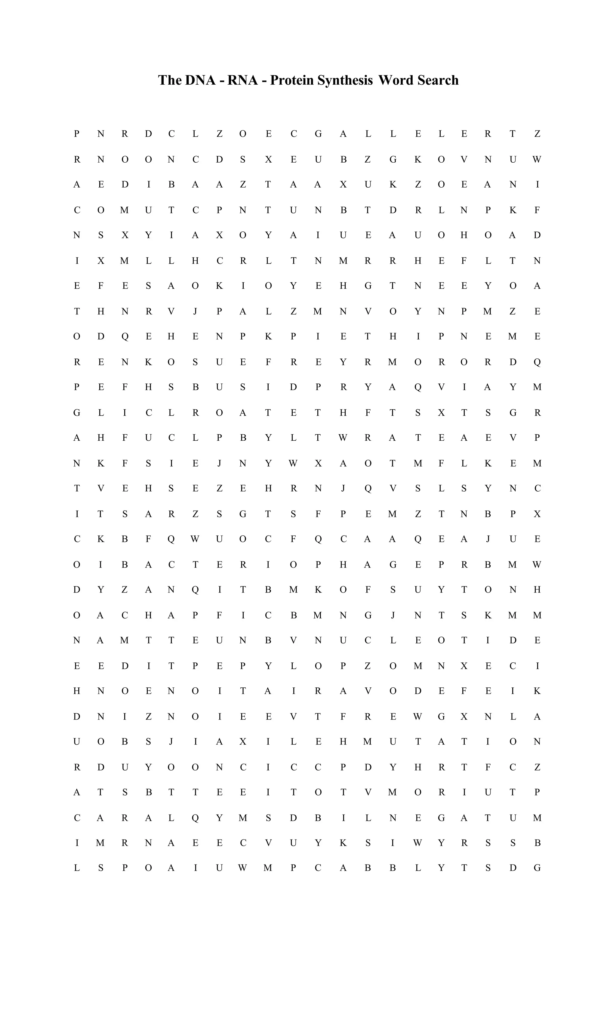 Dna word search | PDF