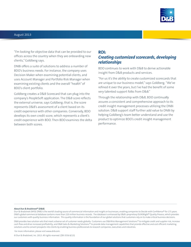 BDO USA Relies on DNBi for Customer Clarity | PDF