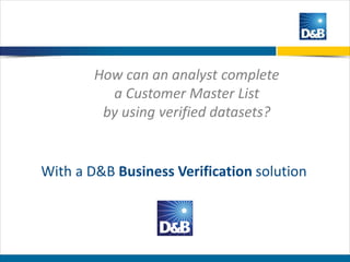 D&B Business Verification API Code Sample in C# | PPTX | Databases ...