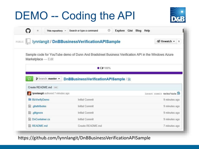 D&B Business Verification API Code Sample in C# | PPTX | Databases ...