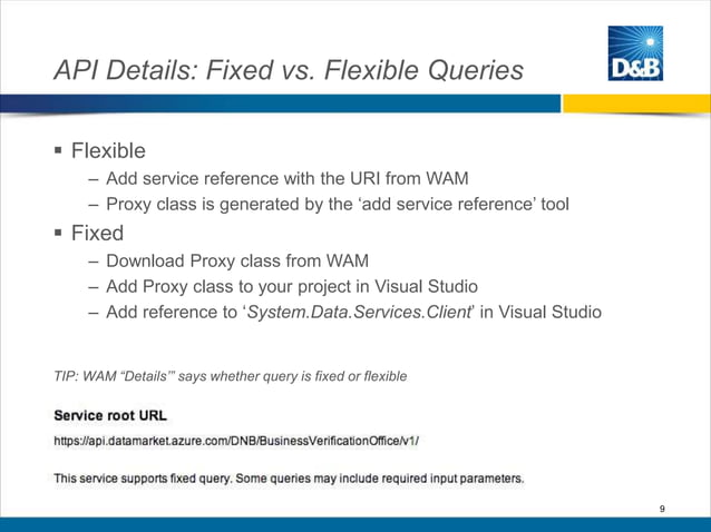 D&B Business Verification API Code Sample in C# | PPT