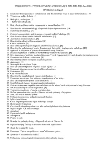 DNB QUESTIONS.pdf DNB question paper for | PDF