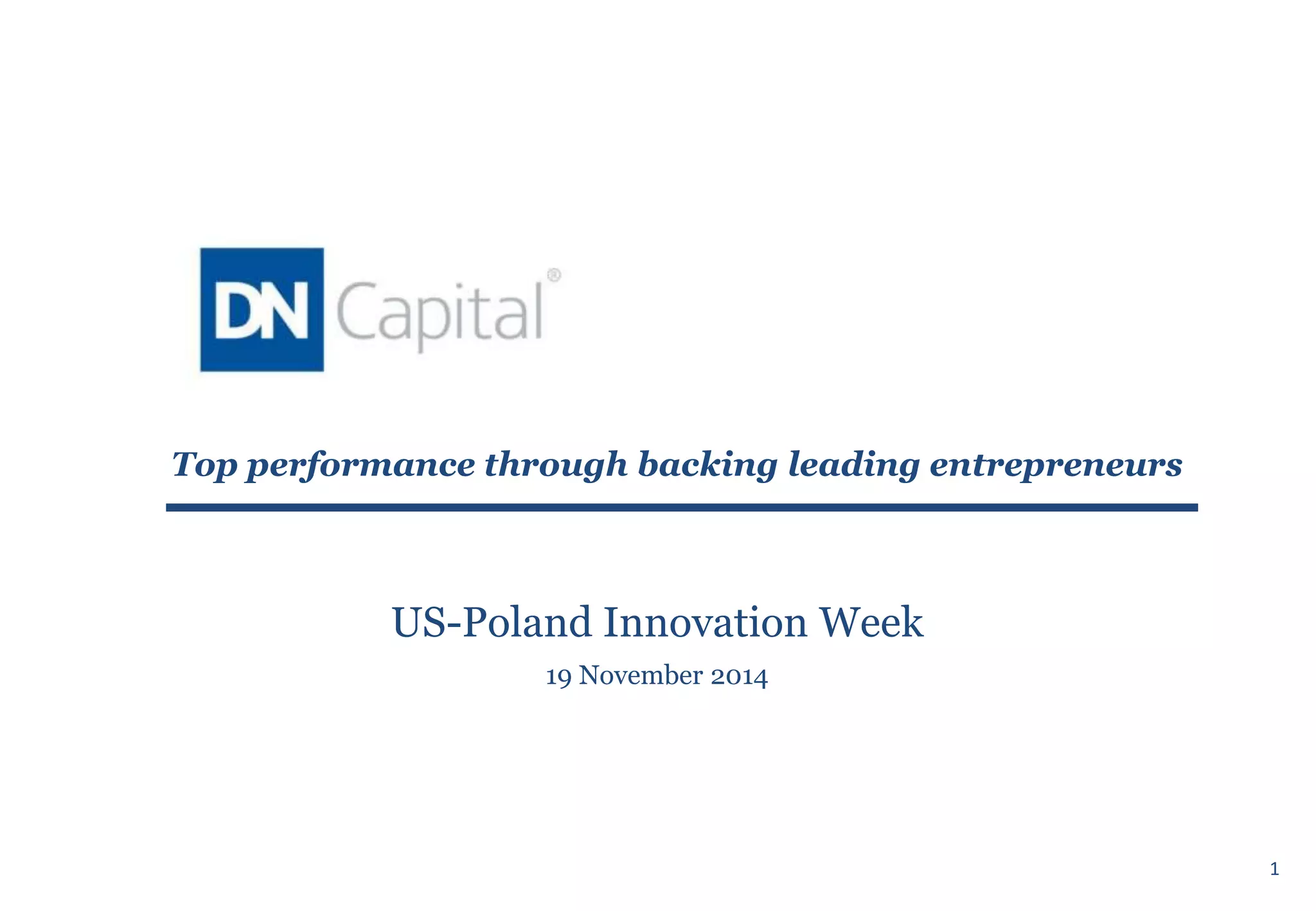DN Capital - How to build a Silicon Valley-like ecosystem | PPTX