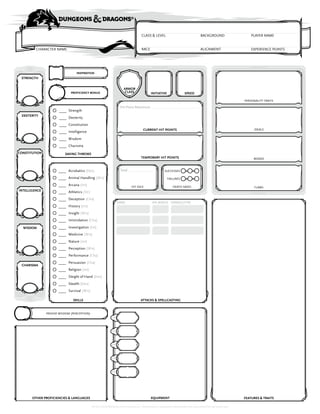 DnD-5e-Character-Sheet paladin sheet guide | PDF