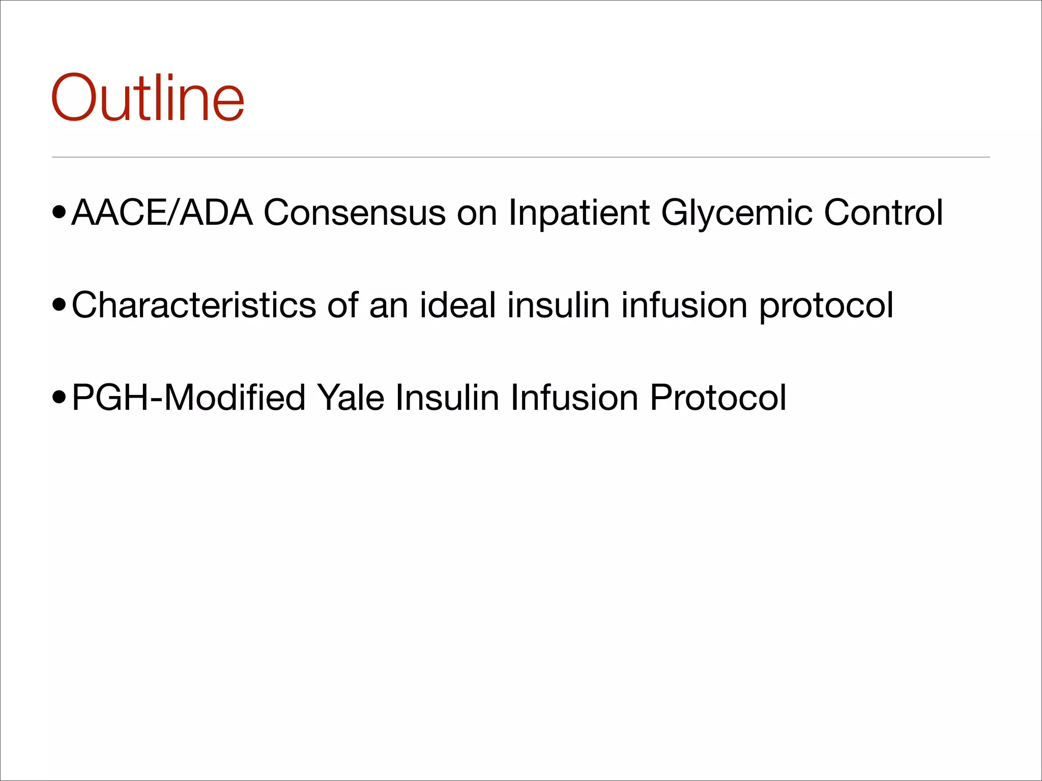 Yale Insulin Infusion Protocol | PDF