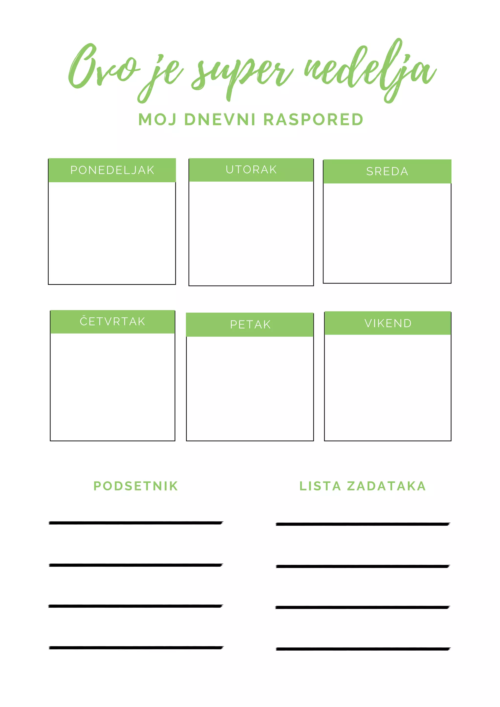 Dnevni i nedeljni planeri | PDF
