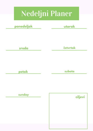 Dnevni i nedeljni planeri | PDF