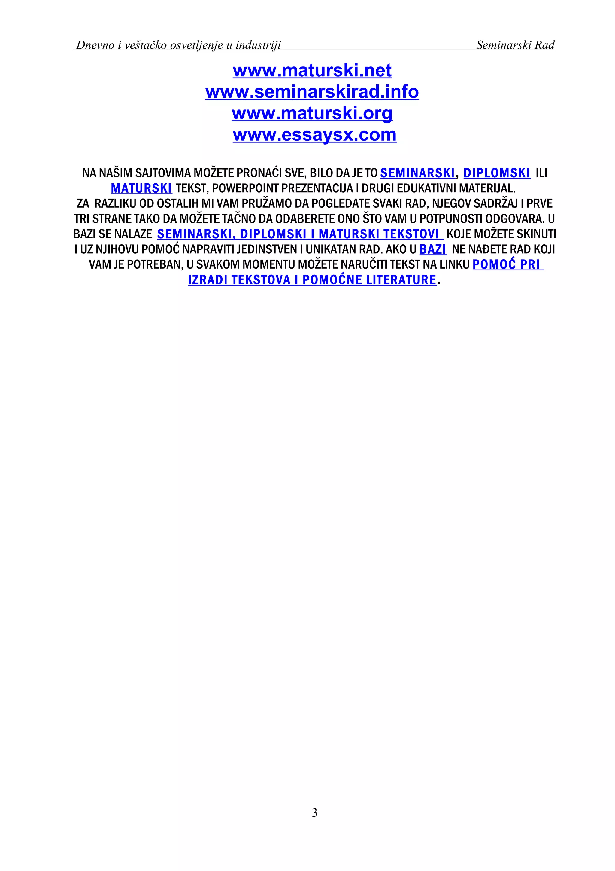 Dnevno i vestacko osvetljenje u industriji | PDF