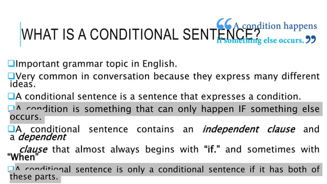 Conditional sentences | PPTX | First Aid | Injuries