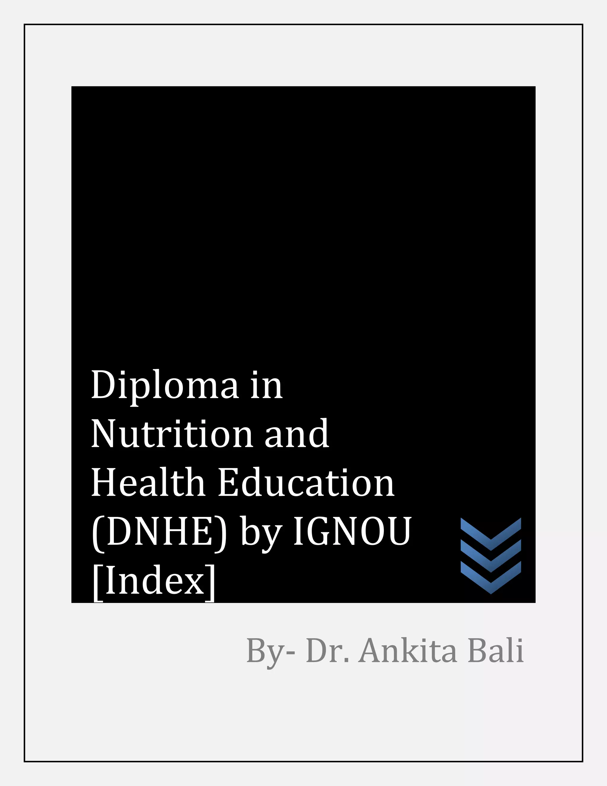 DNHE IGNOU - Index by Dr. Ankita Bali | PDF