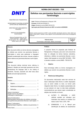 Dnit ter 005 2003 - defeitos nos pavimentos flexíveis e semi rígidos ...
