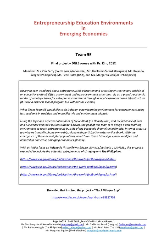 Dnle team5 e_finalgroupproject_writtenreport_dec2012 | PDF