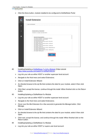 Dnn developer contact us user manual | PDF