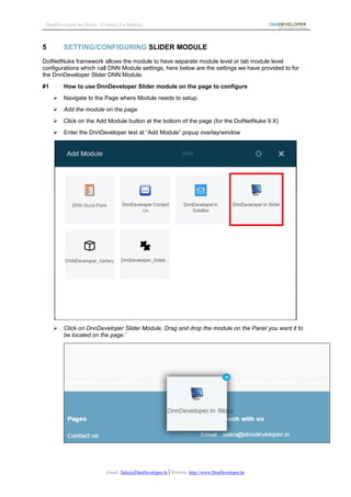 Dnn developer slider module user manual | PDF