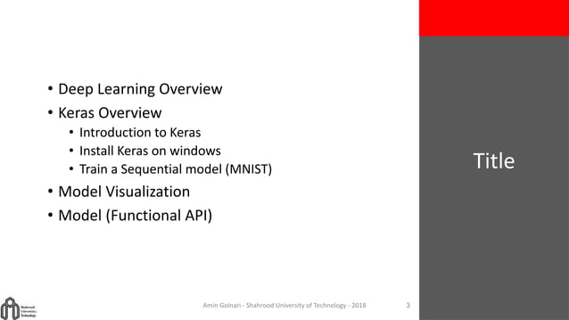 Intro to Deep Learning with Keras - using TensorFlow backend | PPSX