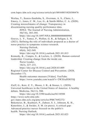 DNP-835A Patient Outcomes and Sustainable ChangeASSIGNMENT 2.docx