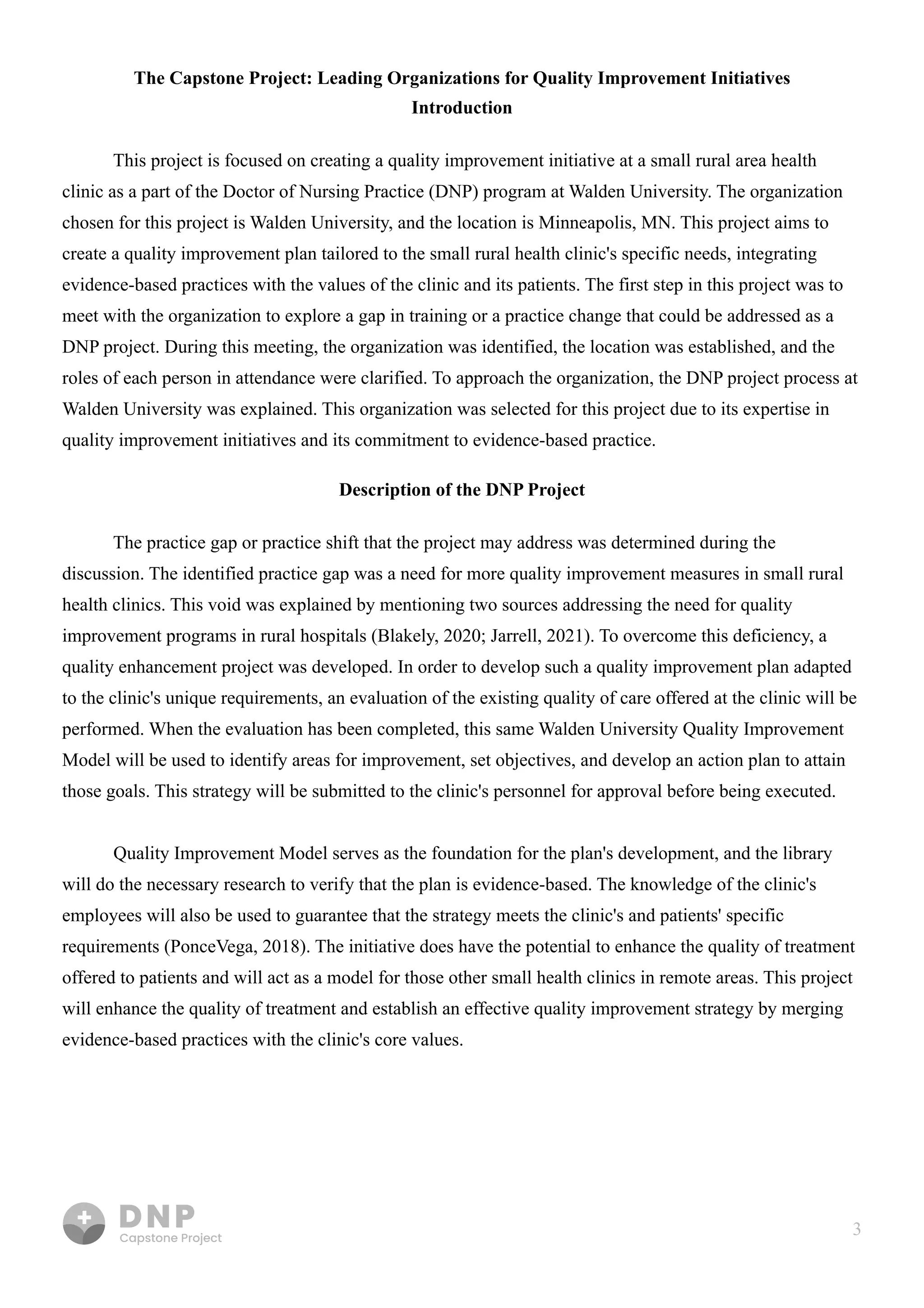 dnp capstone project sample from professional writers | PDF
