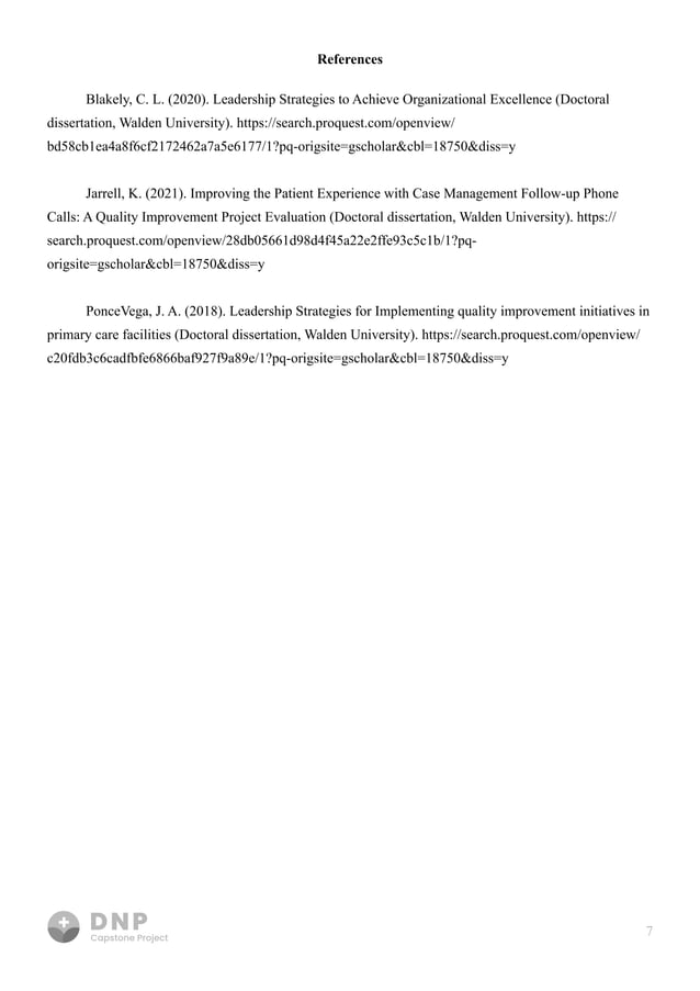 dnp capstone project sample from professional writers | PDF