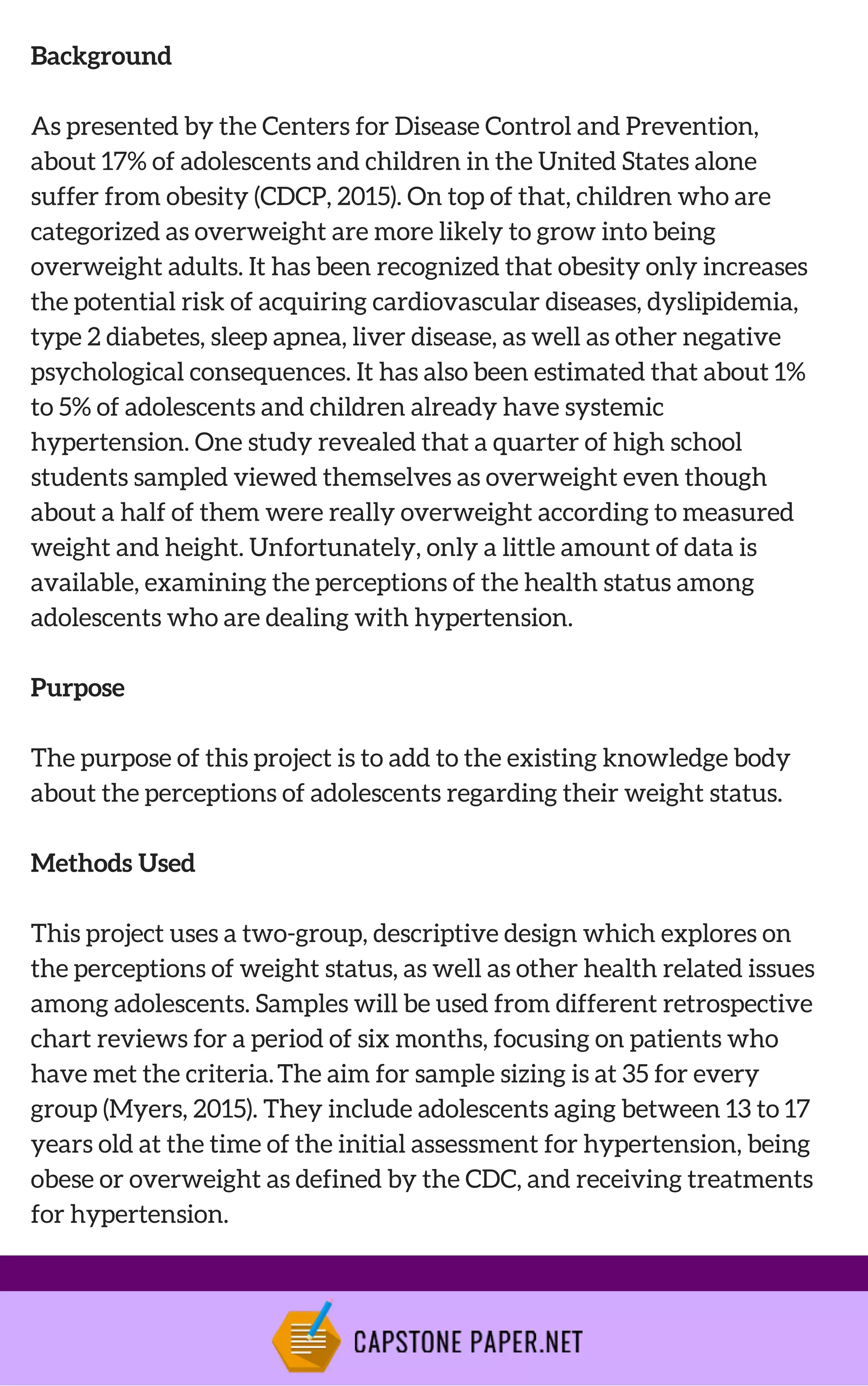 DNP Capstone Project Sample | PDF