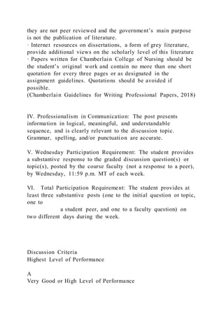 DNP Discussion Guidelines and Rubric PurposeThe purpose o | DOCX