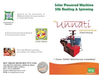 Dnrg unnati silk reelin n spinning machine | PDF