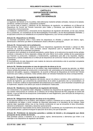 REGLAMENTO NACIONAL DE TRANSITO – CÓDIGO DE TRÁNSITO | PDF