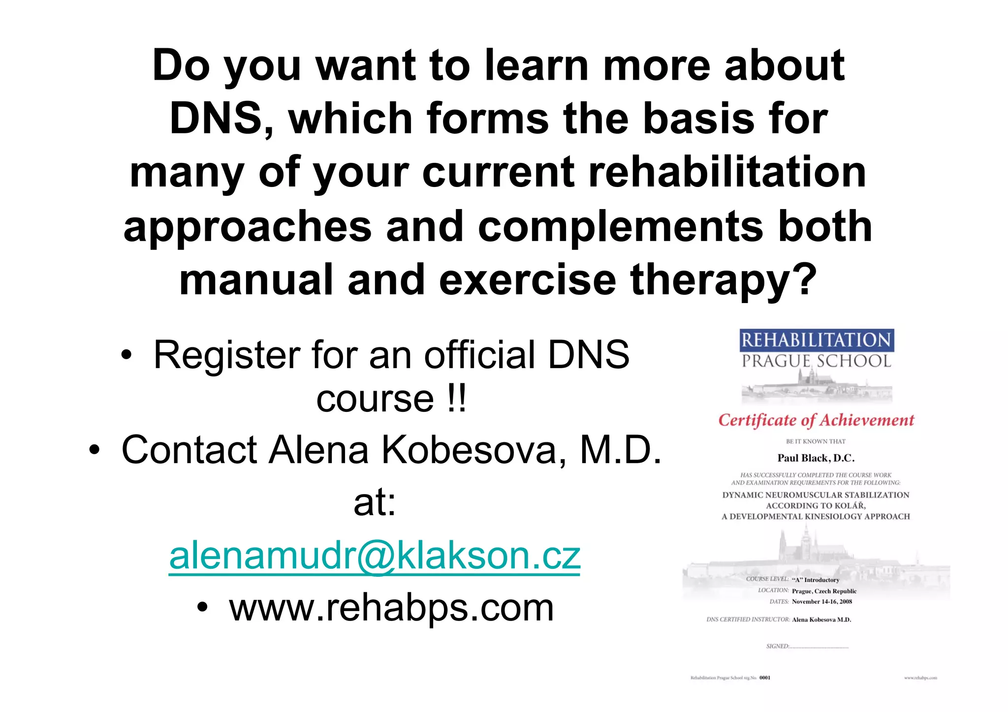 DNS rehabilitation Concept | PDF