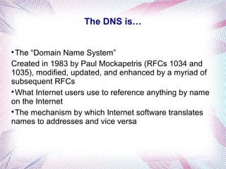 DNS and Troubleshooting DNS issues in Linux | PPT