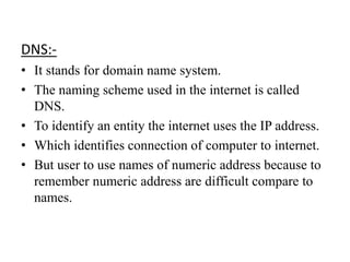 Domain Name System | PPTX | Web Hosting | Internet