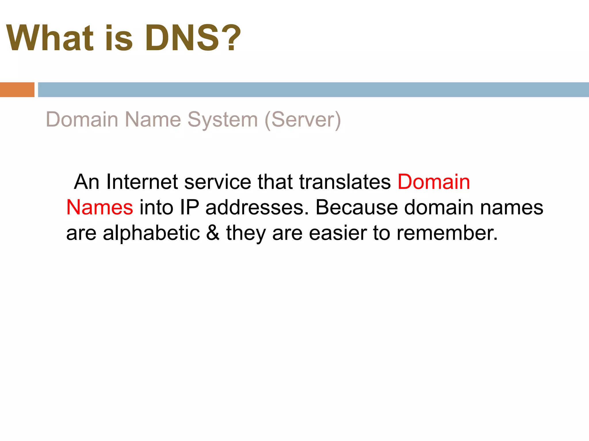 DNS(Domain Name System) | PPT