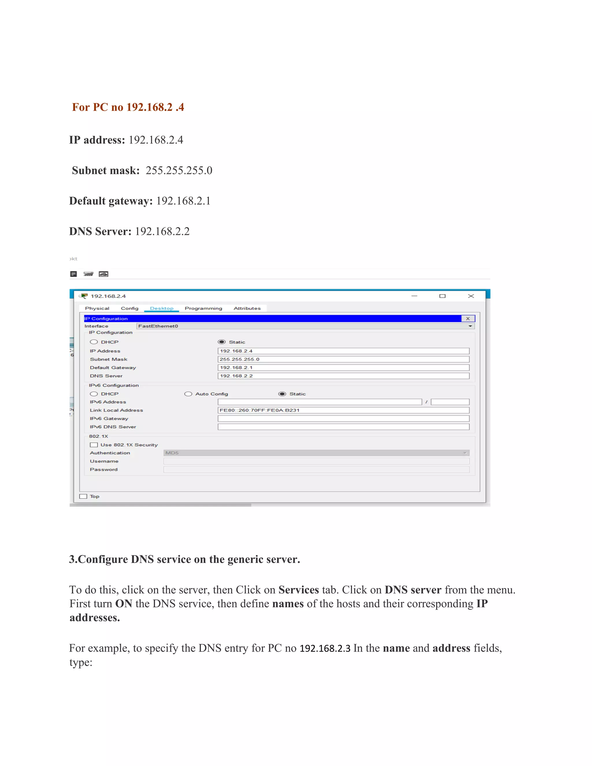 DNS server packet tracer | PDF