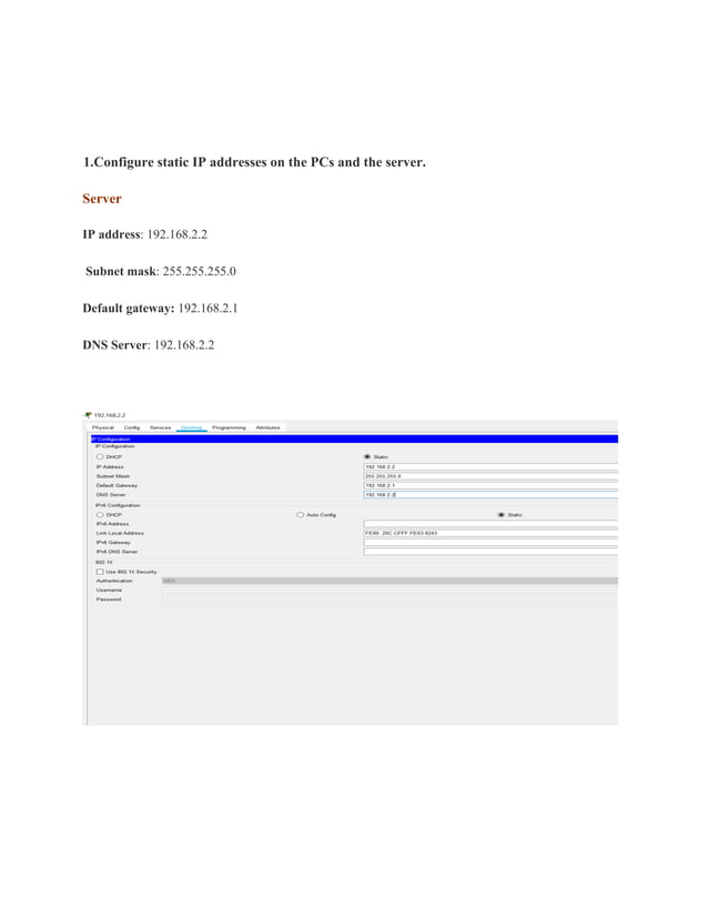 DNS server packet tracer | PDF