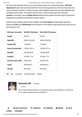 GÜncel Dns ayarlari | PDF