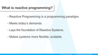 Reactive programming by spring webflux - DN Scrum Breakfast - Nov 2018 | PPT