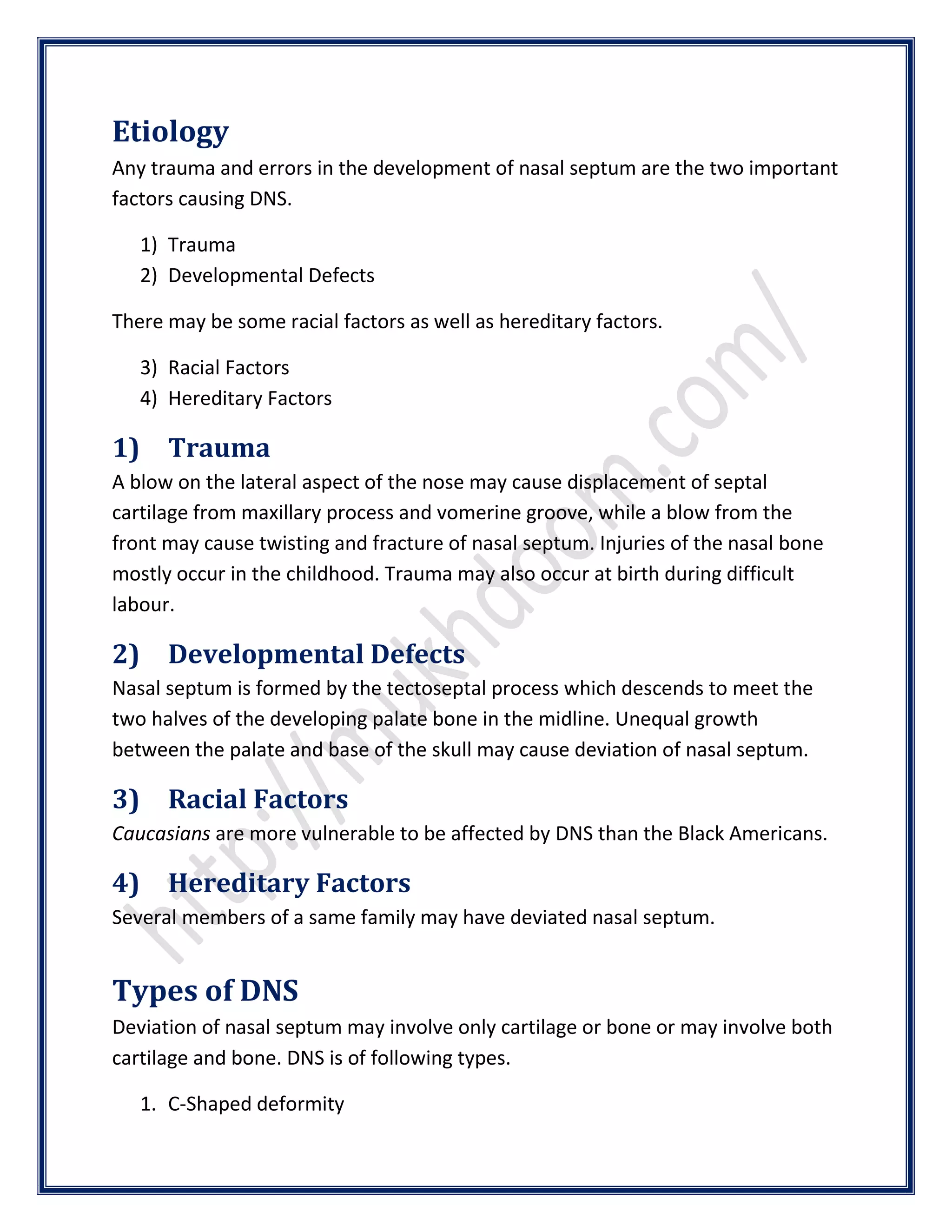 Dns (Deviated Nasal Septum) | SurgicoMed.com