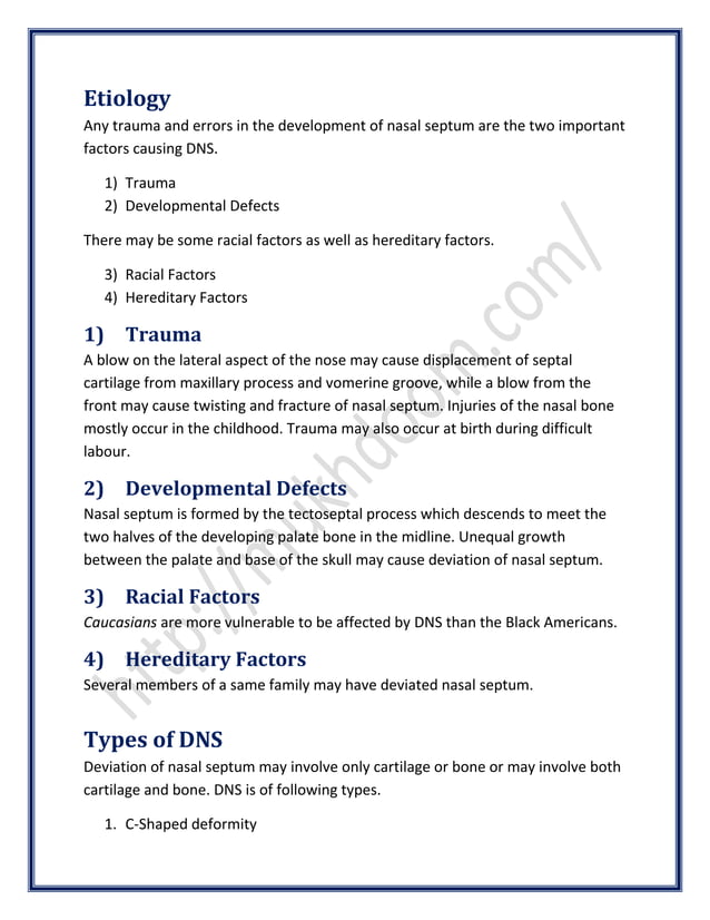 Dns (Deviated Nasal Septum) | SurgicoMed.com