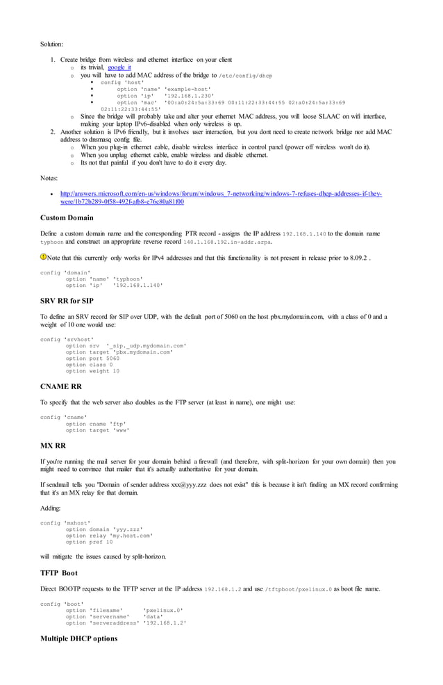 DNS, DHCP Configuration | PDF