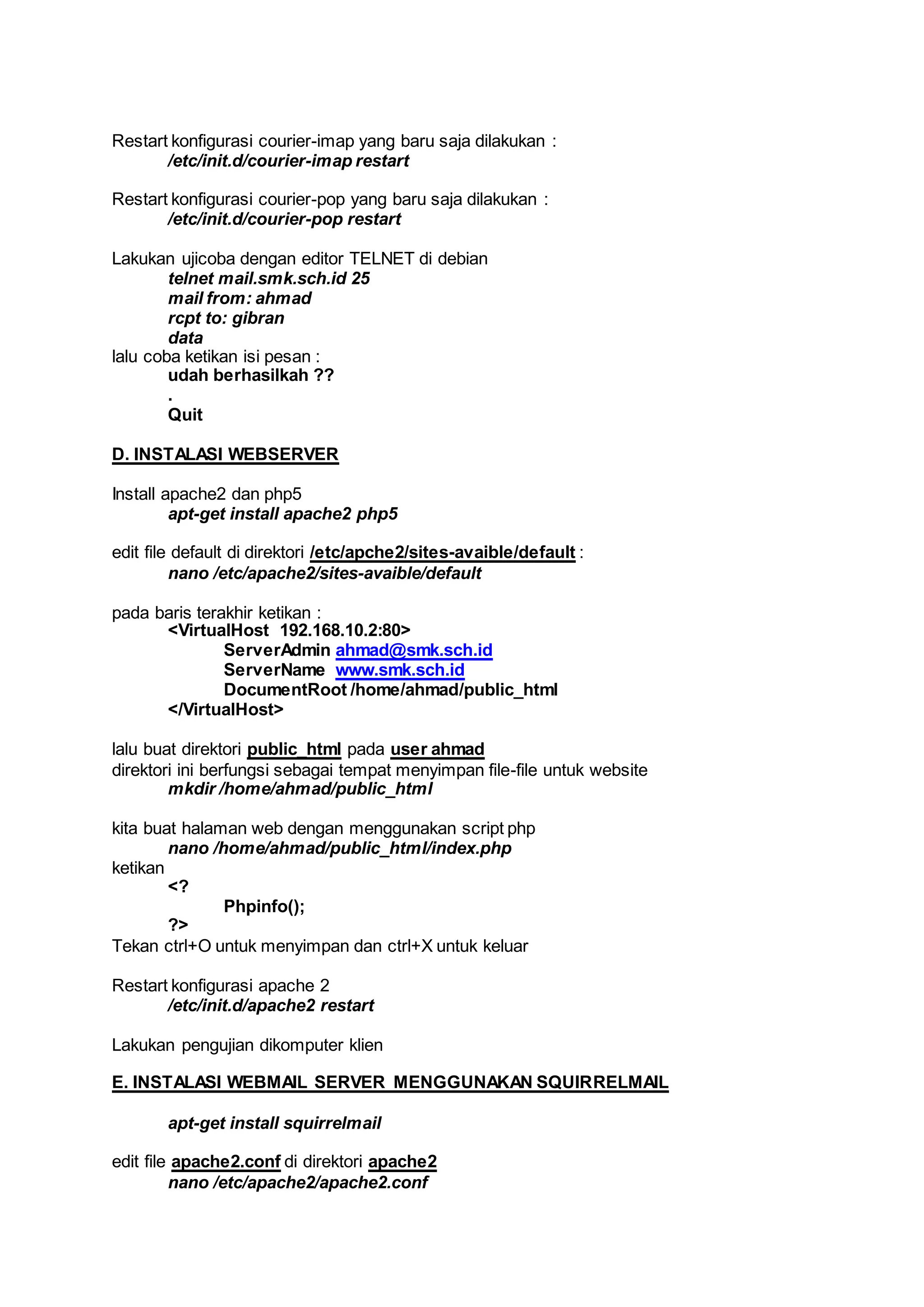 Dns mail web server | DOCX