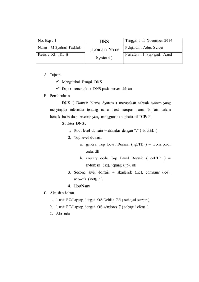 Konfigurasi DNS | PDF
