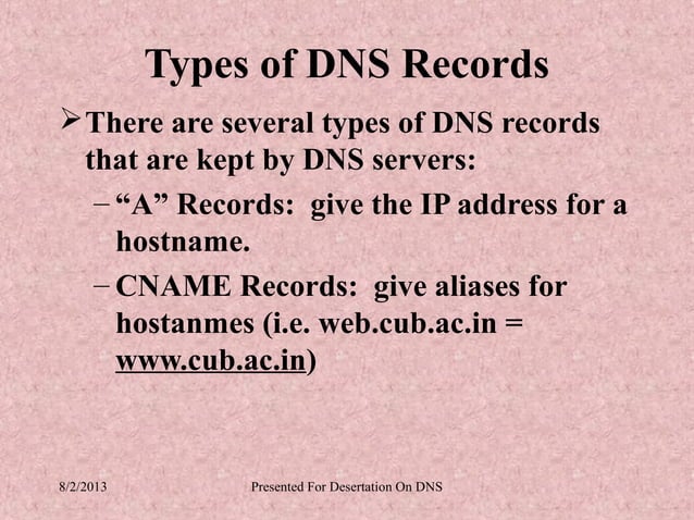 Dns ppt | PPT | Web Hosting | Internet