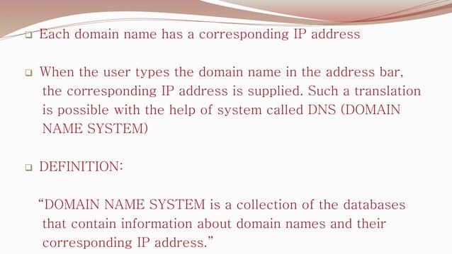 Domain name system presentation | PPTX