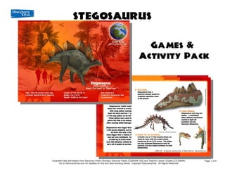 DNSR 102 Stegosaurus Activities | PDF