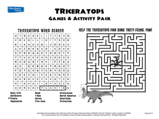 DNSR 103 Triceratops Activities | PDF