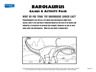 DNSR 104 Barosaurus Activities | PDF