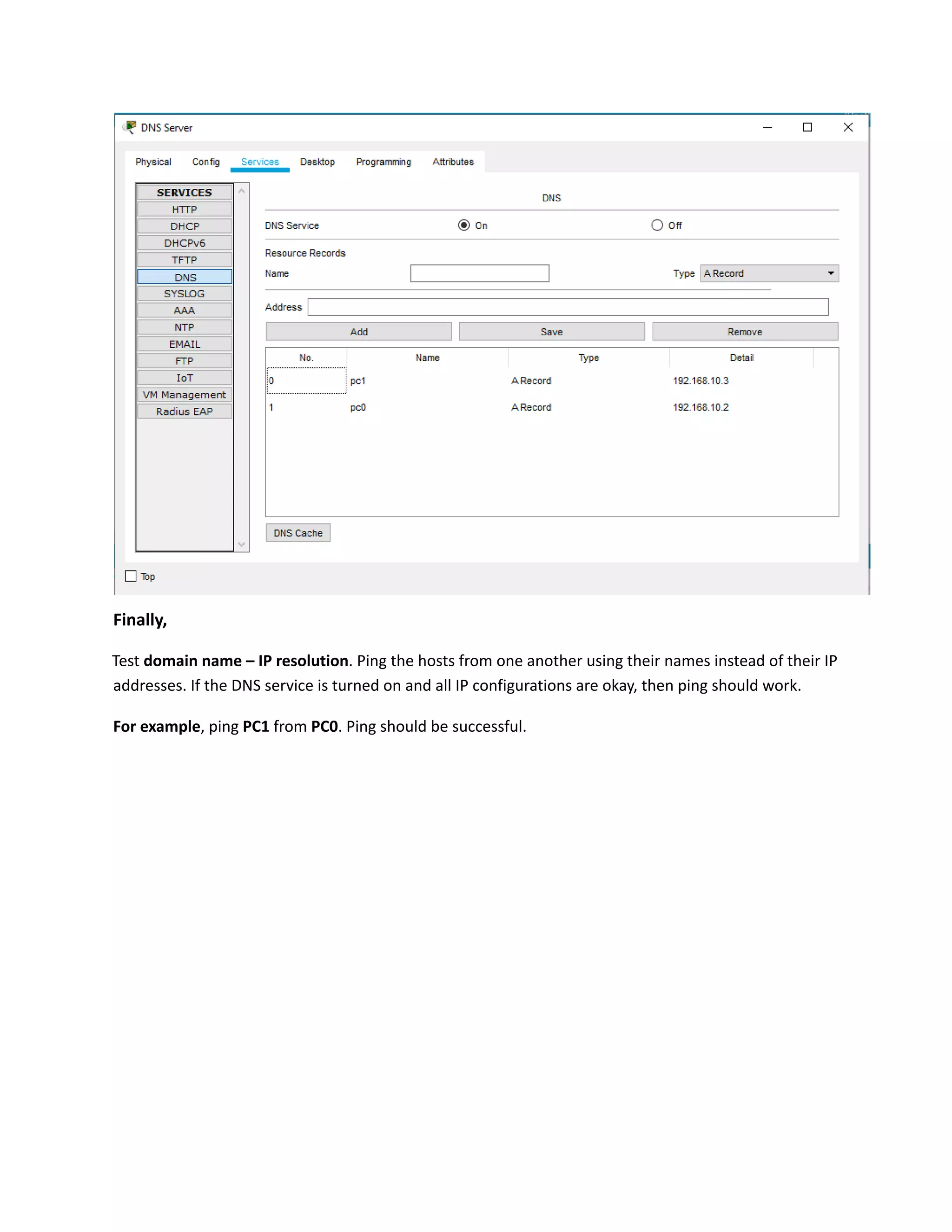 Dns server configuration | PDF