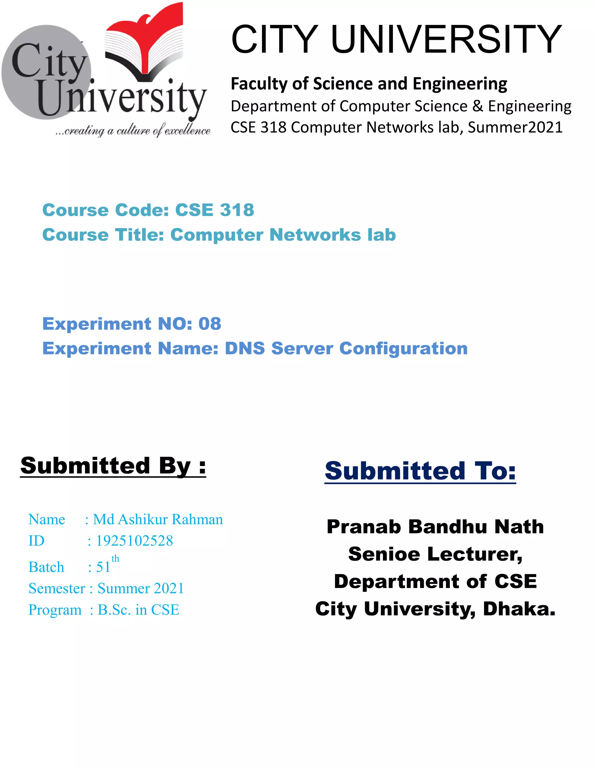 Dns server configuration | PDF